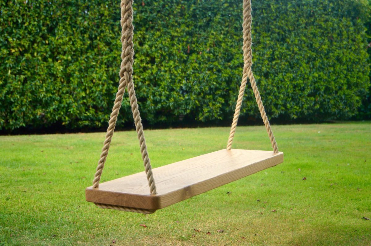 Engraved Oak Double Swing For Gardens | MMSS