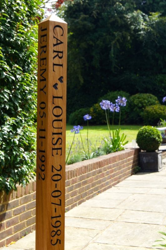 Engraved Oak Sign Posts | MakeMeSomethingSpecial.com