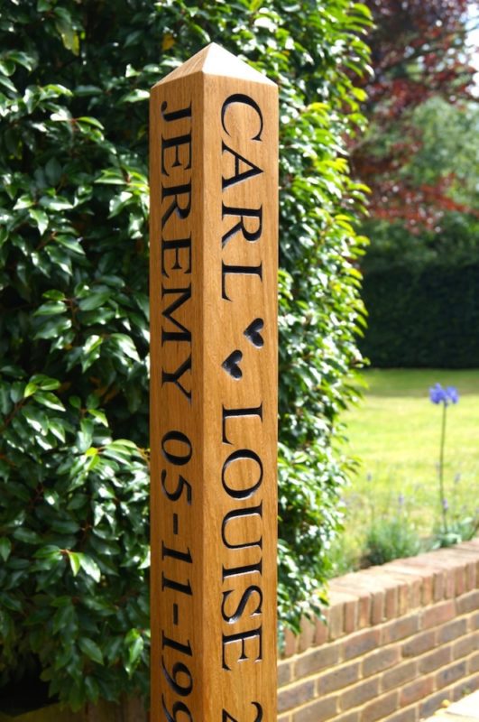 Engraved Oak Sign Posts | MakeMeSomethingSpecial.com
