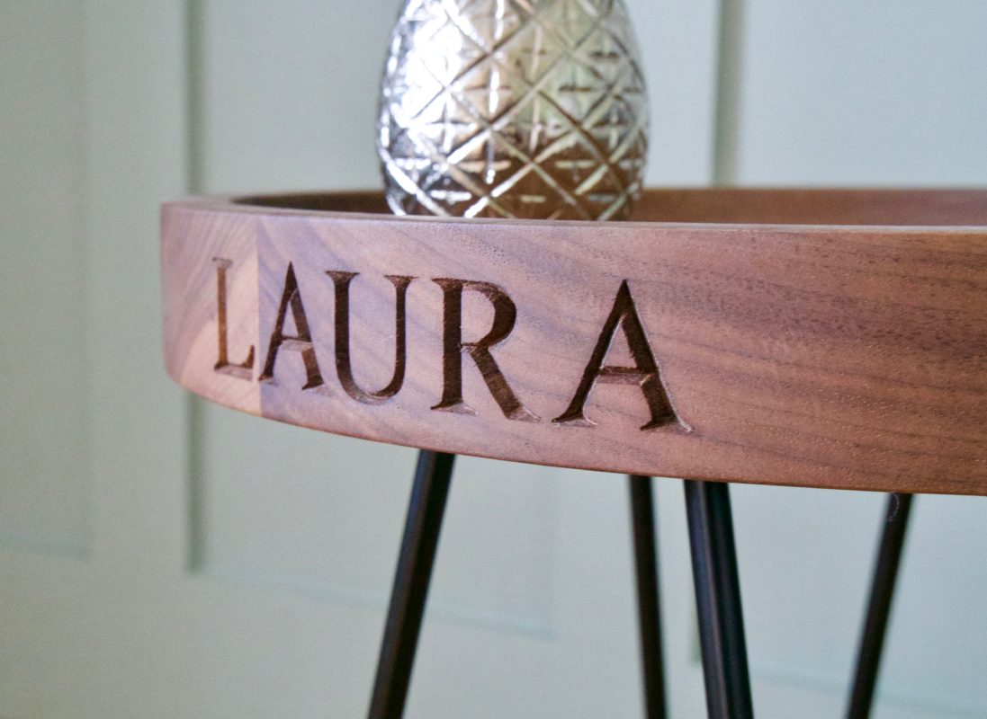 Retro Round Oak Lamp Table | MakeMeSomethingSpecial.com