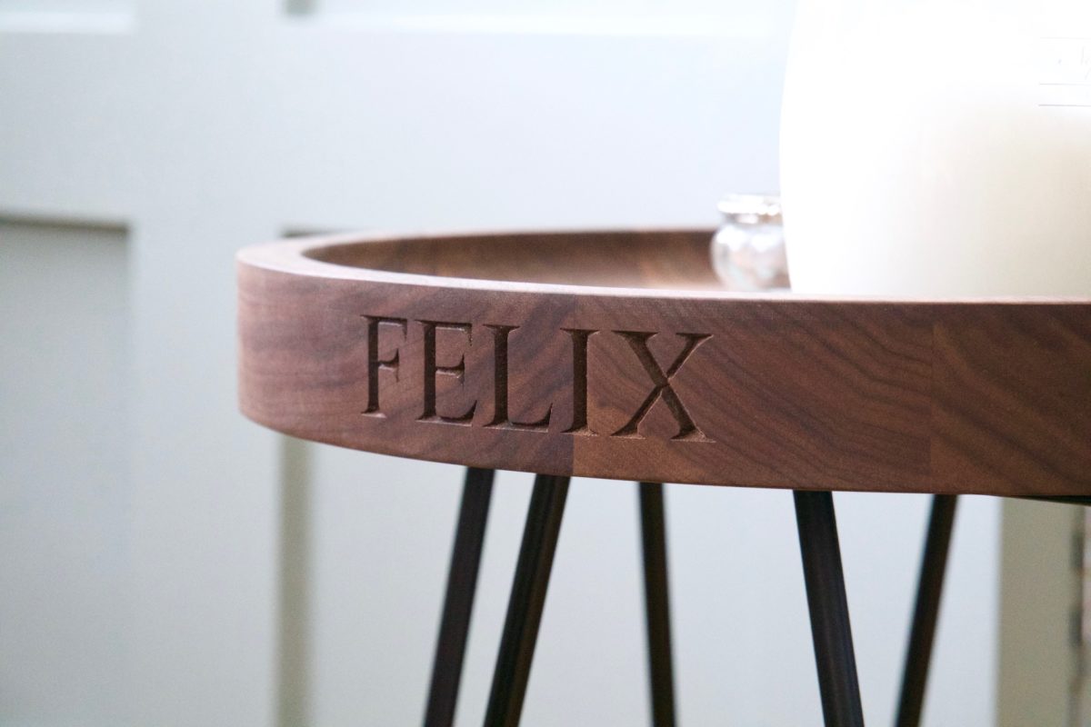 Retro Round Oak Lamp Table | MakeMeSomethingSpecial.com