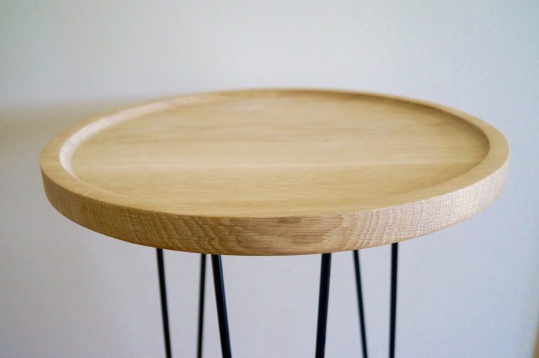 Retro Round Oak Lamp Table | MakeMeSomethingSpecial.com