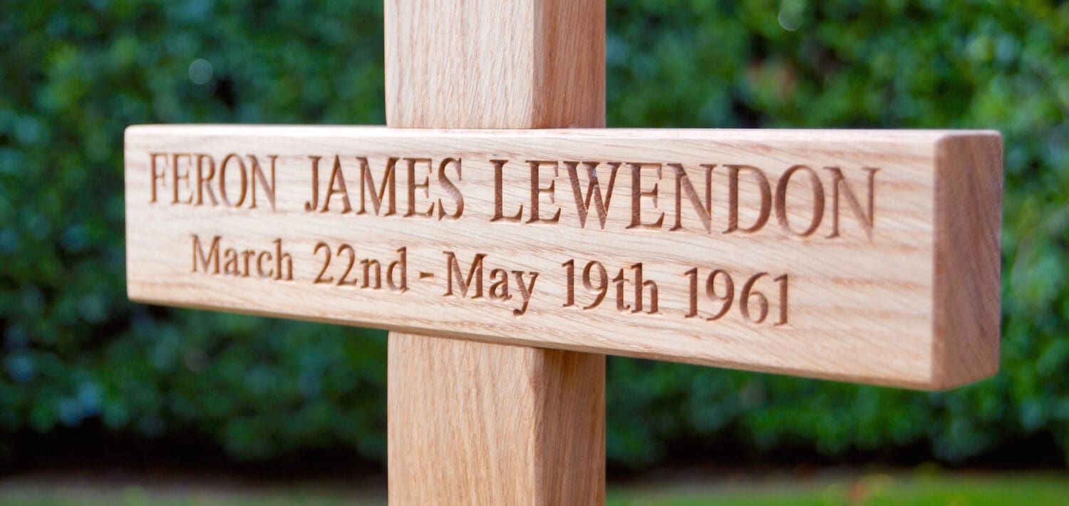 Engraved Wooden Memorial Cross | MakeMeSomethingSpecial.com