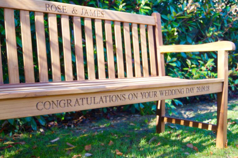 Engraved Wooden Garden Bench | MakeMeSomethingSpecial.com