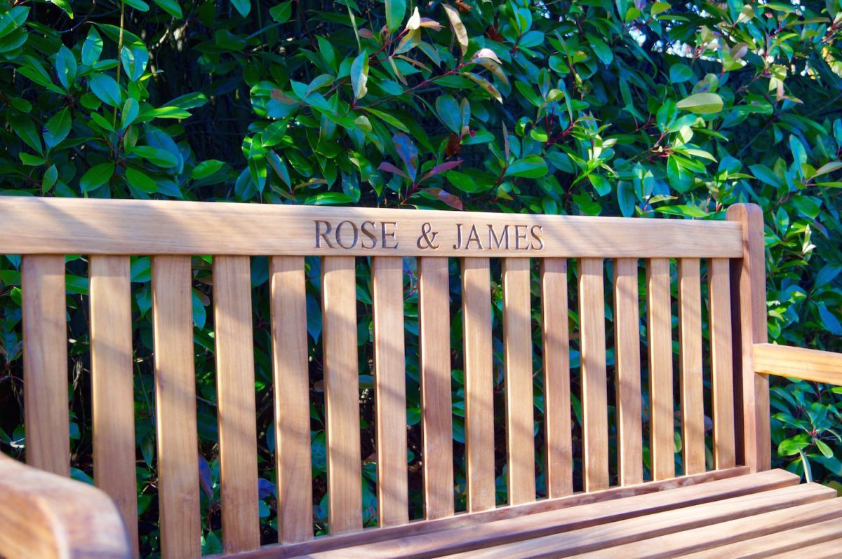 Engraved Wooden Garden Bench | MakeMeSomethingSpecial.com