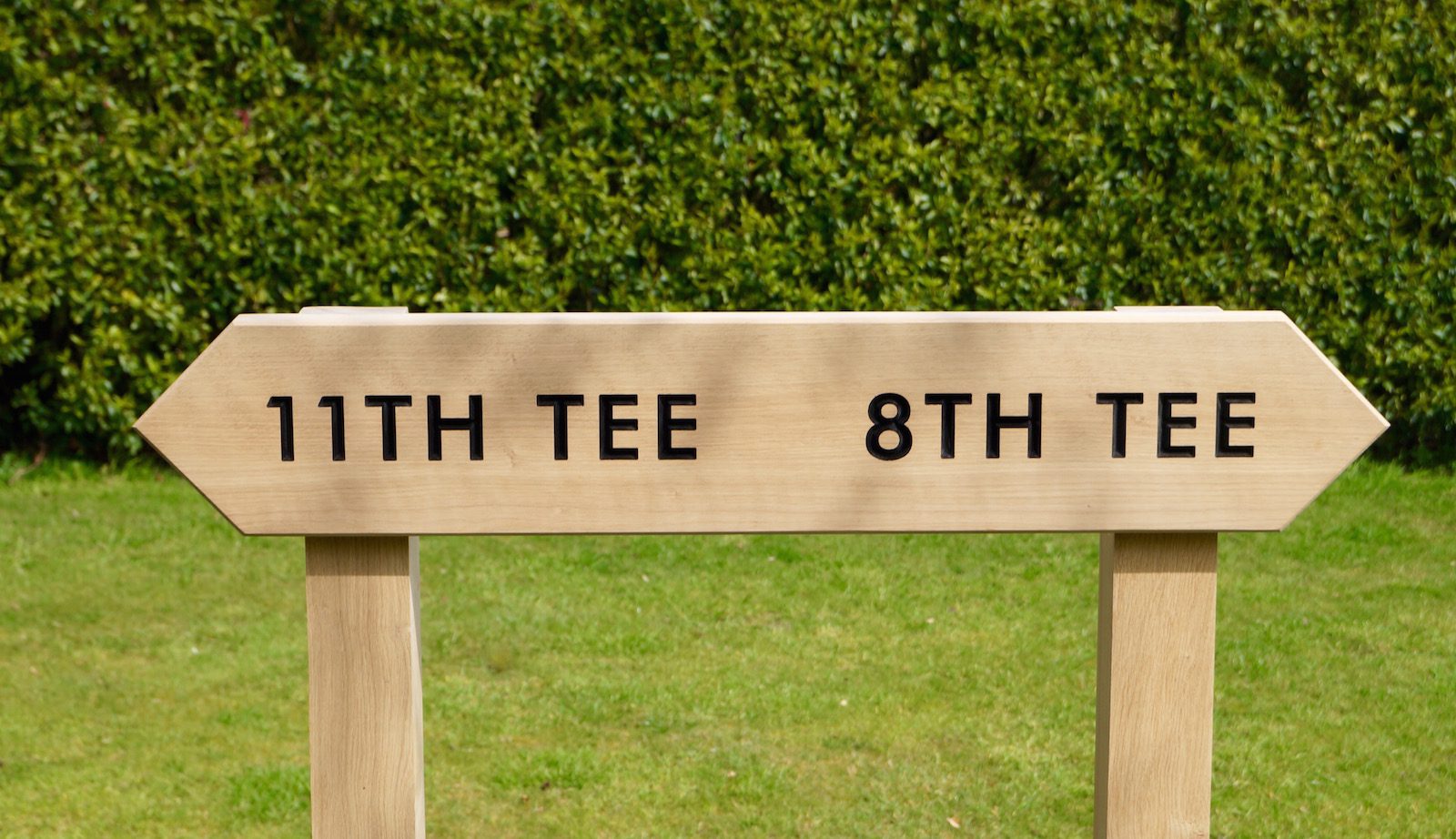 Engraved Oak Golf Course Signs | MakeMeSomethingSpecial.com