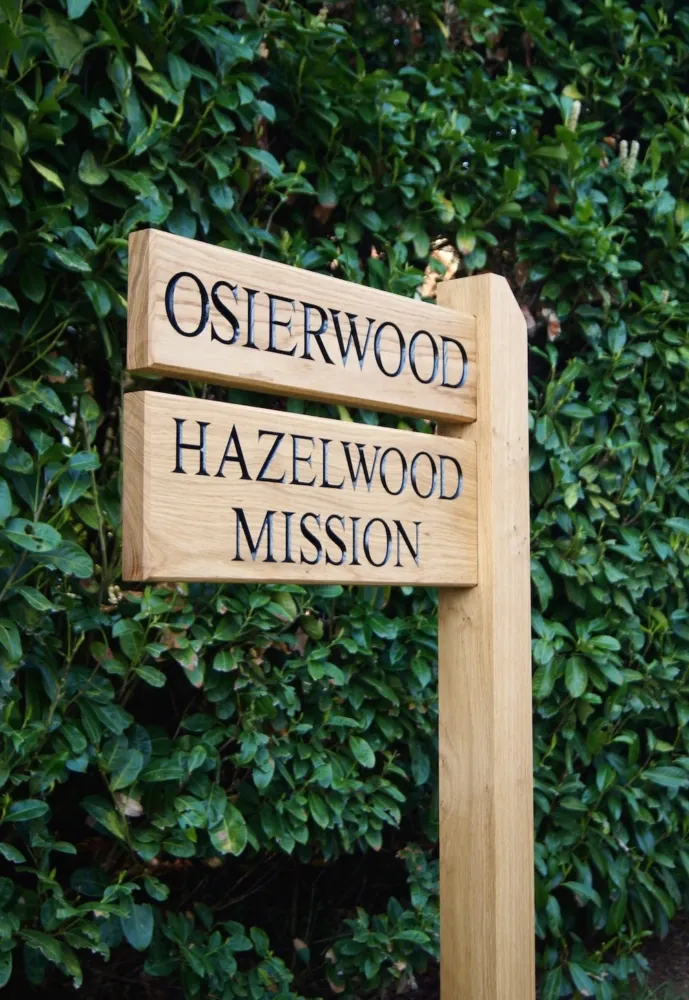 Free Standing Oak House Signs | MakeMeSomethingSpecial.com