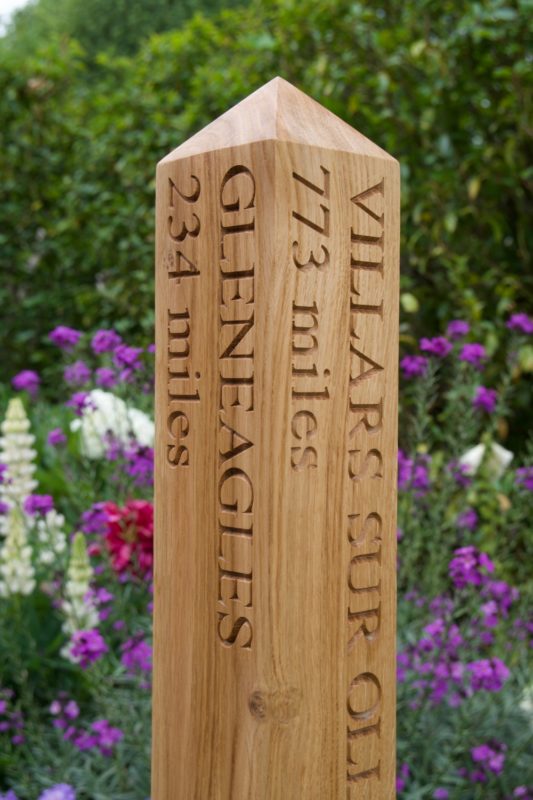 Engraved Oak Mile Post | MakeMeSomethingSpecial.com