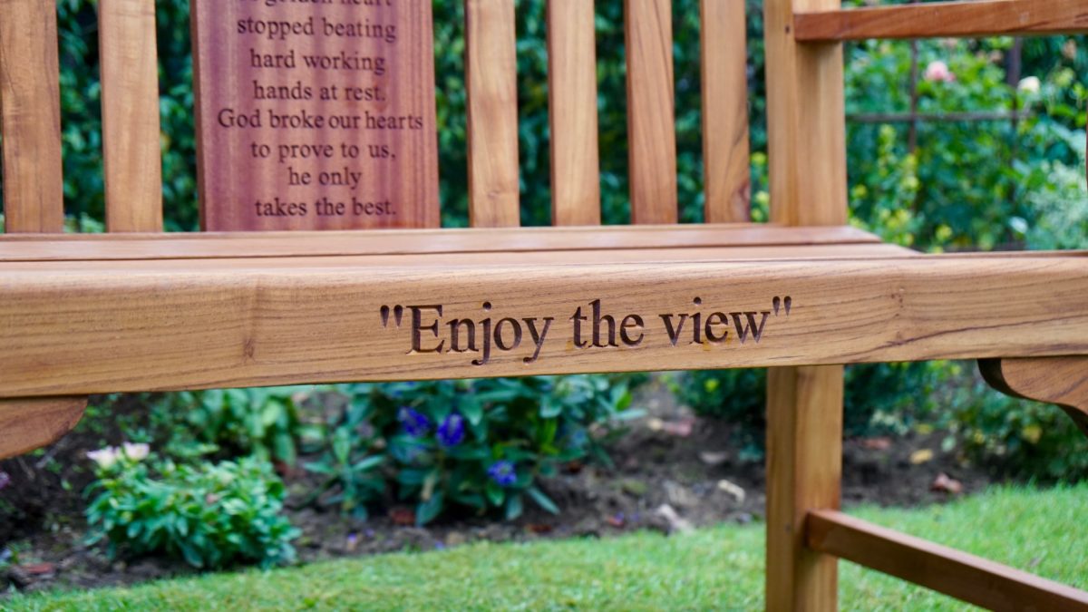 Engraved Wooden Memorial Garden Bench - MakeMeSomethingSpecial