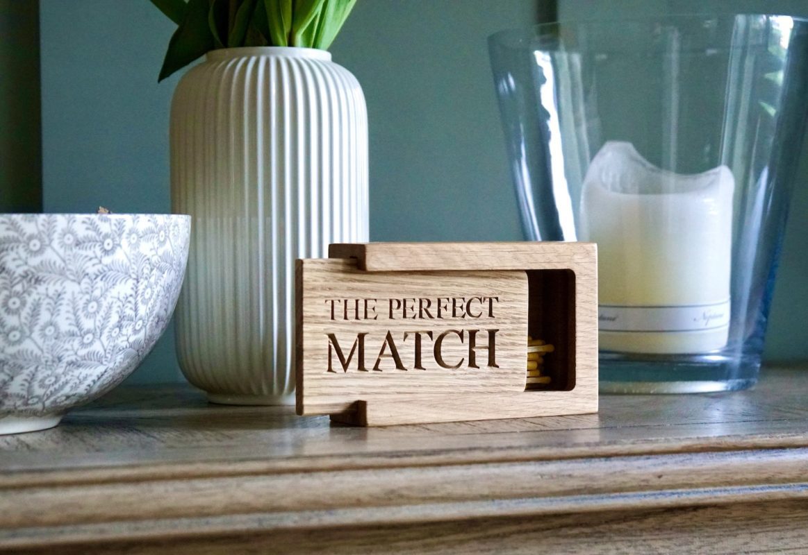 Engraved Wooden Matchstick Box | MakeMeSomethingSpecial.com