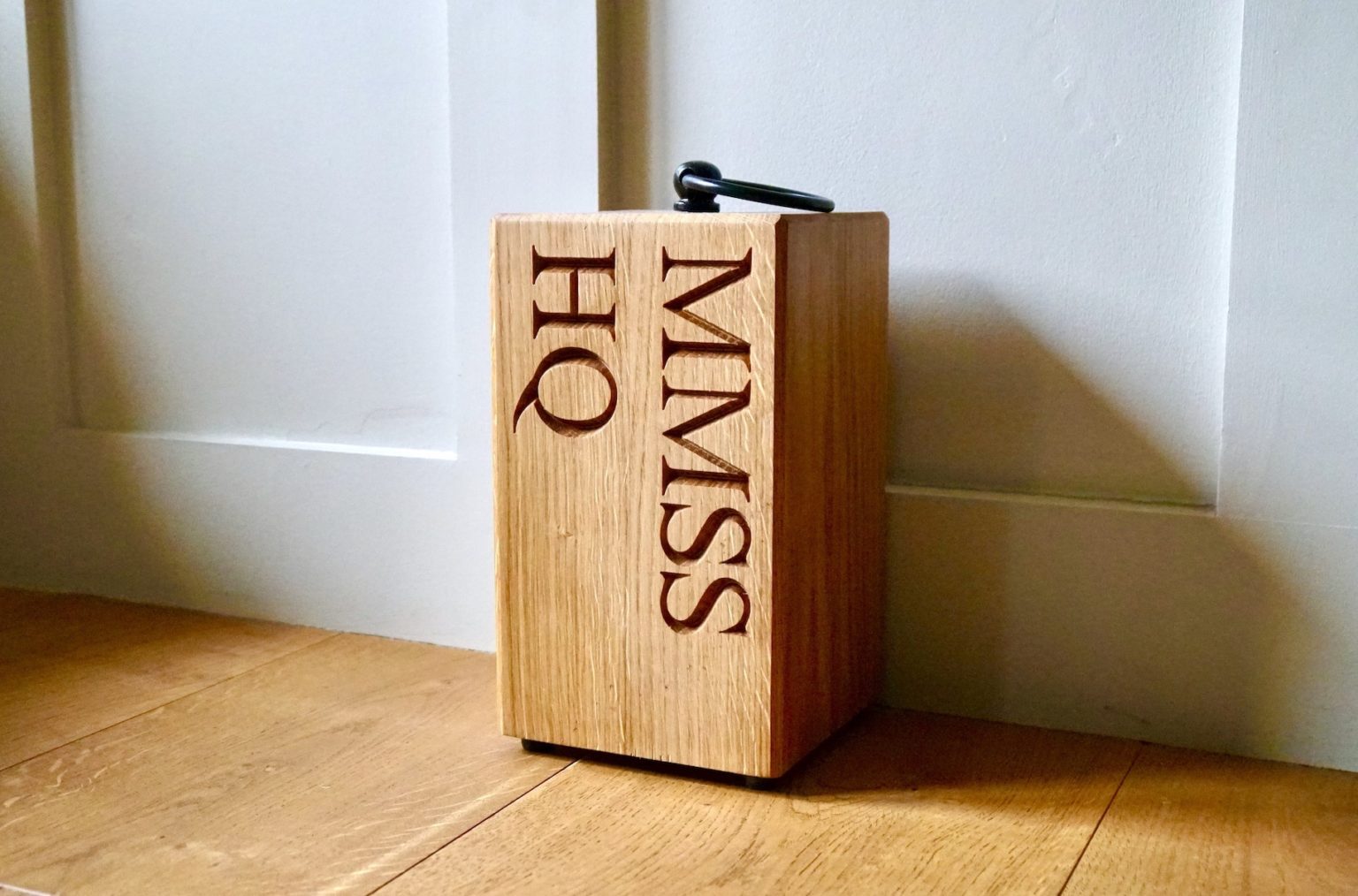 Flawless Engraved Oak Doorstops | MakeMeSomethingSpecial.com