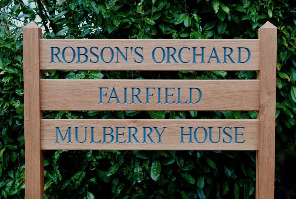 Engraved Tiered Oak House Signs | MakeMeSomethingSpecial.com
